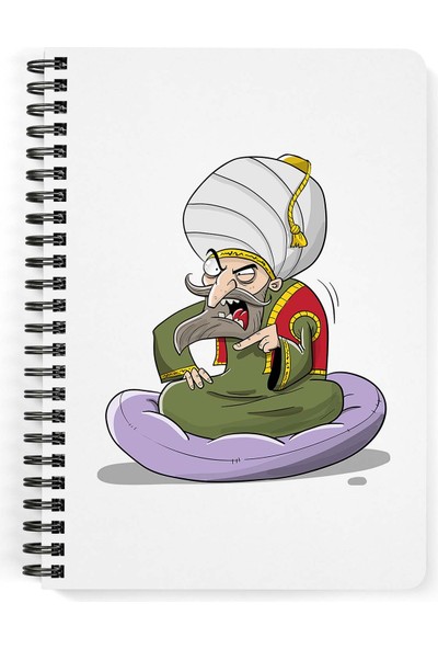Astak Sultan Baskılı Ahşap Kapaklı Defter 15X20 cm DFT1436