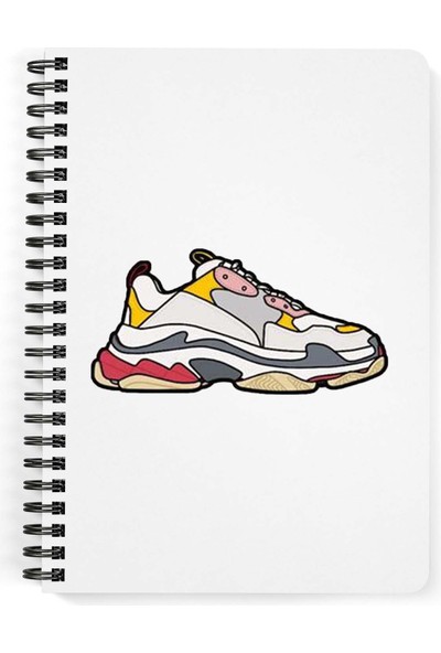 Spor Ayakkabı Baskılı Ahşap Kapaklı Defter 15X20 cm DFT6709