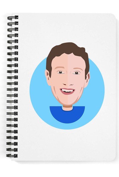Mark Zuckberg Baskılı Ahşap Kapaklı Defter 15X20 cm DFT873