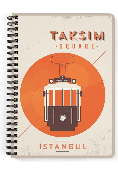 Taksim Baskılı Ahşap Kapaklı Defter 15X20 cm DFT2379