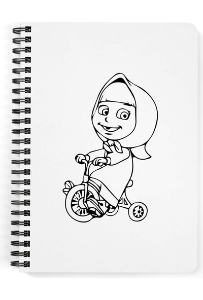 Maşa Baskılı Ahşap Kapaklı Defter 15X20 cm DFT6819