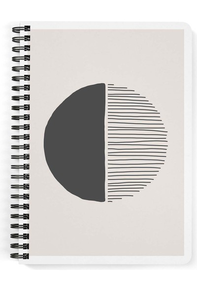 Geometrik Baskılı Ahşap Kapaklı Defter 15X20 cm DFT638