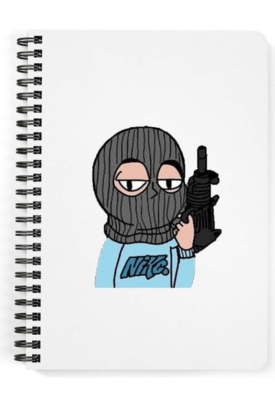 Astak Mafya Baskılı Ahşap Kapaklı Defter 15X20 cm DFT6804