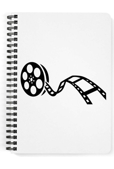 Film Şeridi Baskılı Ahşap Kapaklı Defter 15X20 cm DFT1085