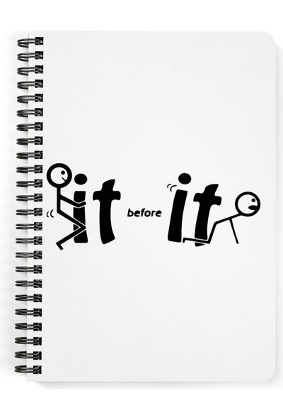It Before Baskılı Ahşap Kapaklı Defter 15X20 cm DFT6908