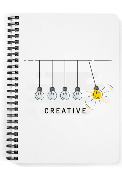 Creative Baskılı Ahşap Kapaklı Defter 15X20 cm DFT881