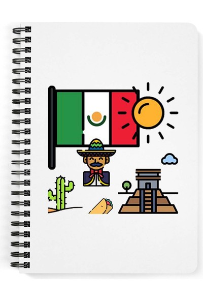 Meksika Baskılı Ahşap Kapaklı Defter 15X20 cm DFT6593 Meksika Baskılı Ahşap Kapaklı Defter 15X20 cm DFT6593