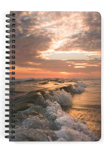 Deniz Baskılı Ahşap Kapaklı Defter 15X20 cm DFT2599