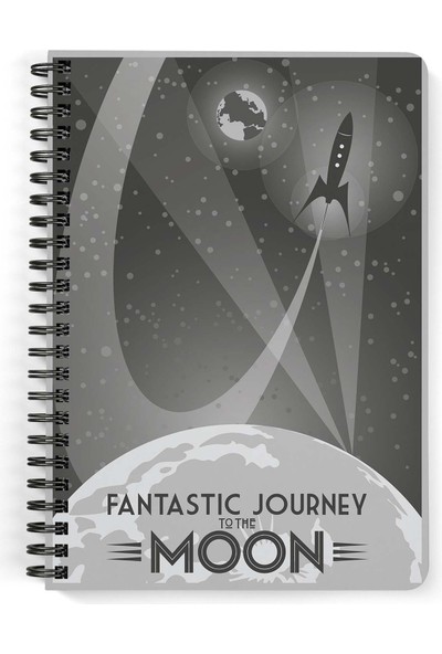 Moon Baskılı Ahşap Kapaklı Defter 15X20 cm DFT562 Moon Baskılı Ahşap Kapaklı Defter 15X20 cm DFT562