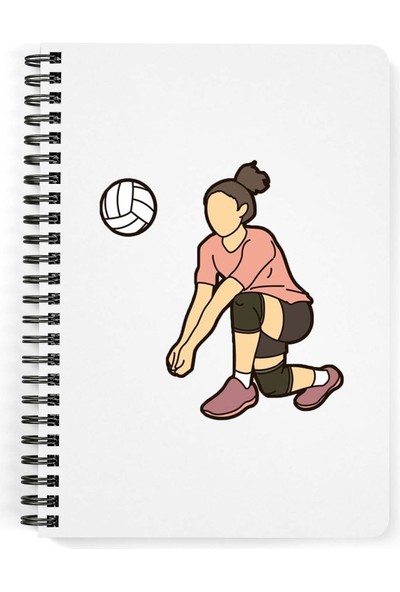 Voleybol Baskılı Ahşap Kapaklı Defter 15X20 cm DFT6520
