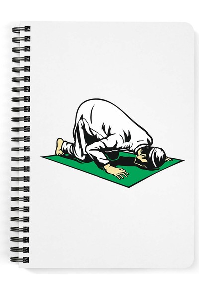 Astak Namaz Kılan Adam Baskılı Ahşap Kapaklı Defter 15X20 cm DFT729