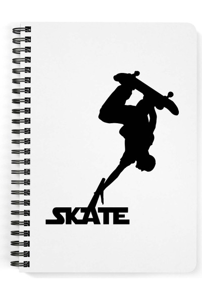 Astak Skate Baskılı Ahşap Kapaklı Defter 15X20 cm DFT6317