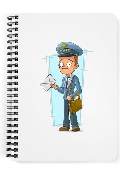 Astak Postacı Baskılı Ahşap Kapaklı Defter 15X20 cm DFT1333