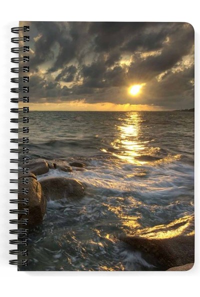 Deniz Baskılı Ahşap Kapaklı Defter 15X20 cm DFT2601