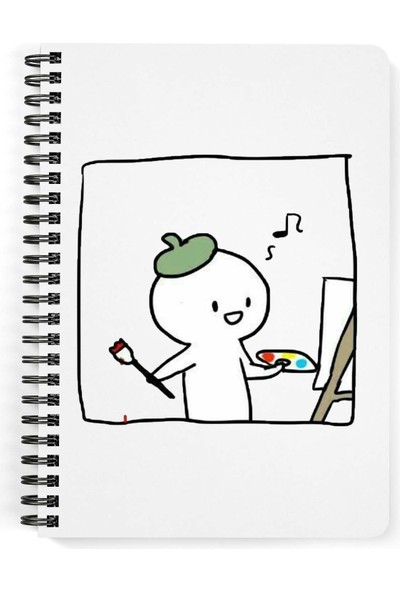 Ressam Baskılı Ahşap Kapaklı Defter 15X20 cm DFT6772