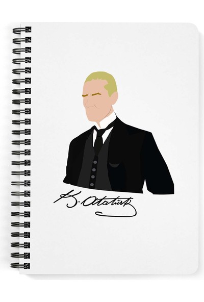 Astak Atatürk Baskılı Ahşap Kapaklı Defter 15X20 cm DFT1535