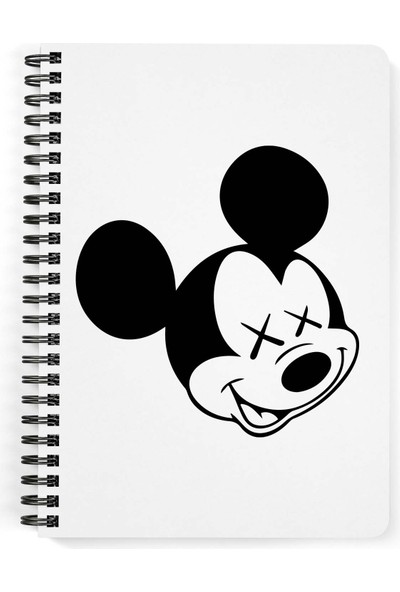 Mickey Mouse Baskılı Ahşap Kapaklı Defter 15X20 cm DFT6530