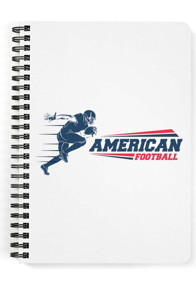 American Football Baskılı Ahşap Kapaklı Defter 15X20 cm DFT1162