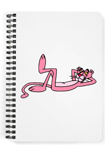Pembe Panter Baskılı Ahşap Kapaklı Defter 15X20 cm DFT6551