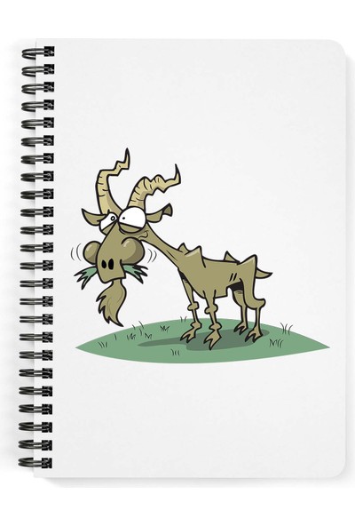 Astak Keçi Baskılı Ahşap Kapaklı Defter 15X20 cm DFT758