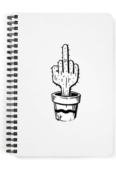 Kaktüs Baskılı Ahşap Kapaklı Defter 15X20 cm DFT6527