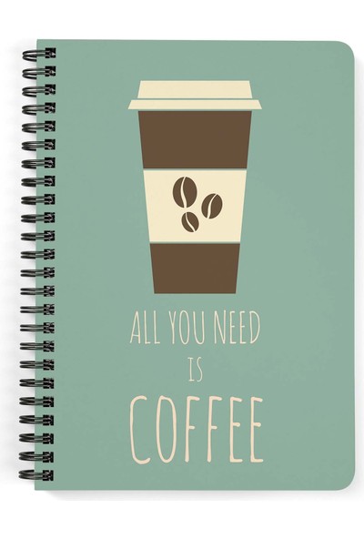 Coffee Baskılı Ahşap Kapaklı Defter 15X20 cm DFT606