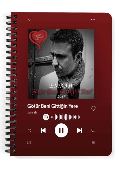 Götür Beni Gittiğin Yere Spotify Karekodlu Baskılı Ahşap Kapaklı Defter 15X20 cm DFT2819 Götür Beni Gittiğin Yere Spotify Karekodlu Baskılı Ahşap Kapaklı Defter 15X20 cm DFT2819