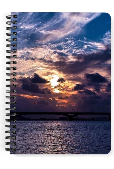 Astak Sahil Baskılı Ahşap Kapaklı Defter 15X20 cm DFT2595