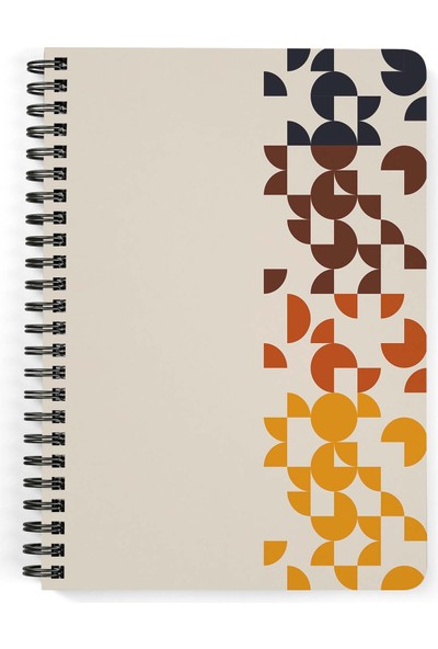 Geometrik Baskılı Ahşap Kapaklı Defter 15X20 cm DFT663