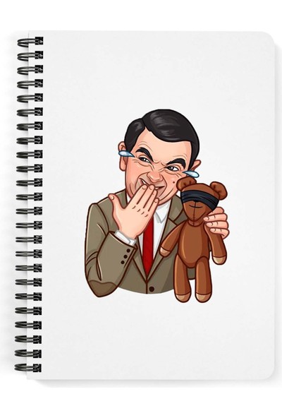 Mr. Bean Baskılı Ahşap Kapaklı Defter 15X20 cm DFT6689