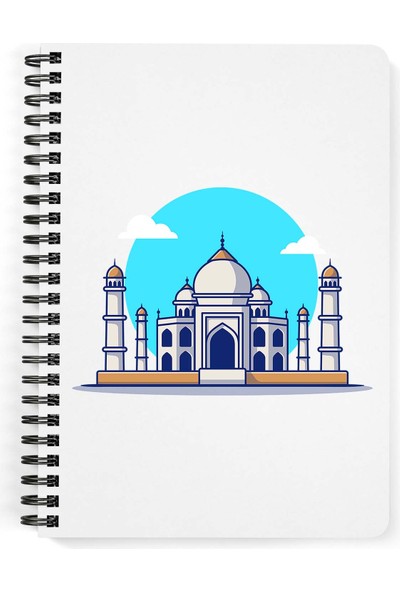 Tac Mahal Baskılı Ahşap Kapaklı Defter 15X20 cm DFT2131