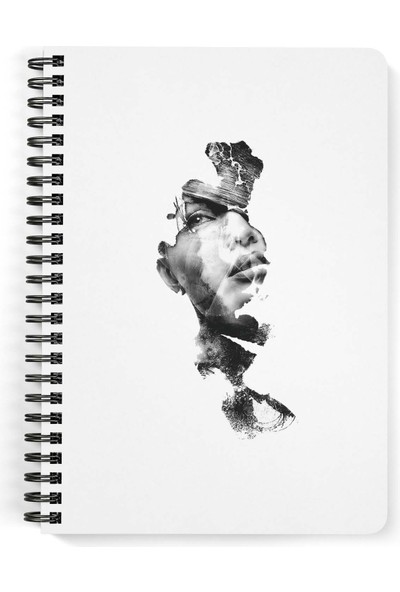 Astak Kadın Baskılı Ahşap Kapaklı Defter 15X20 cm DFT274