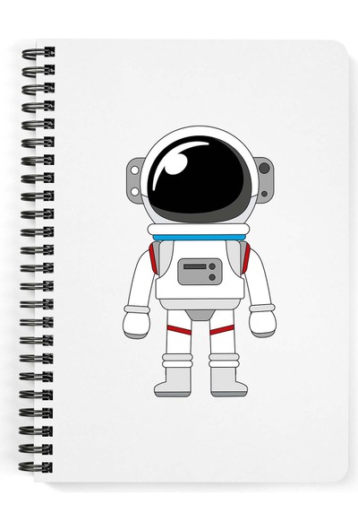 Robot Astronot Baskılı Ahşap Kapaklı Defter 15X20 cm DFT1902
