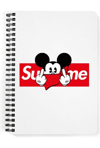 Mickey Mouse Baskılı Ahşap Kapaklı Defter 15X20 cm DFT6914