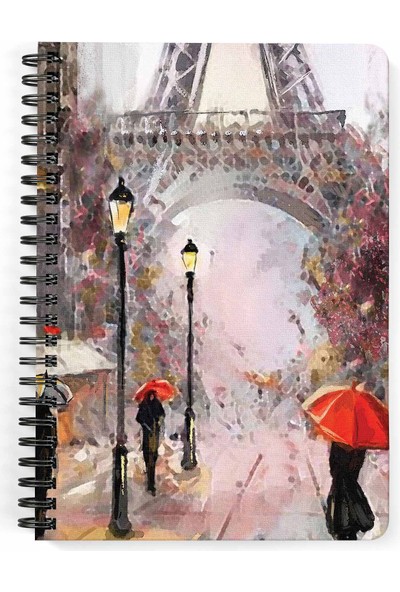 Astak Paris Baskılı Ahşap Kapaklı Defter 15X20 cm DFT4963
