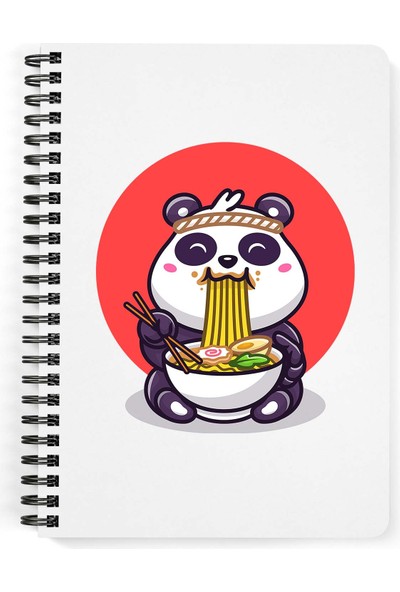 Astak Noodle Yiyen Panda Baskılı Ahşap Kapaklı Defter 15X20 cm DFT800 Astak Noodle Yiyen Panda Baskılı Ahşap Kapaklı Defter 15X20 cm DFT800
