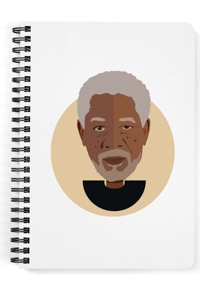 Morgan Freeman Baskılı Ahşap Kapaklı Defter 15X20 cm DFT965