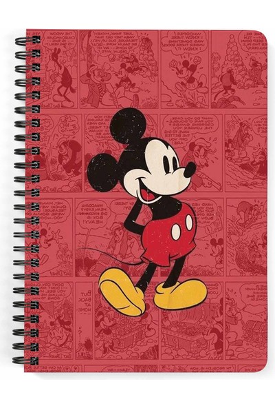 Astak Mickey Mouse Baskılı Ahşap Kapaklı Defter 15X20 cm DFT4997