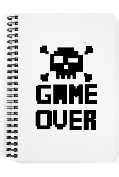 Game Over Baskılı Ahşap Kapaklı Defter 15X20 cm DFT6057