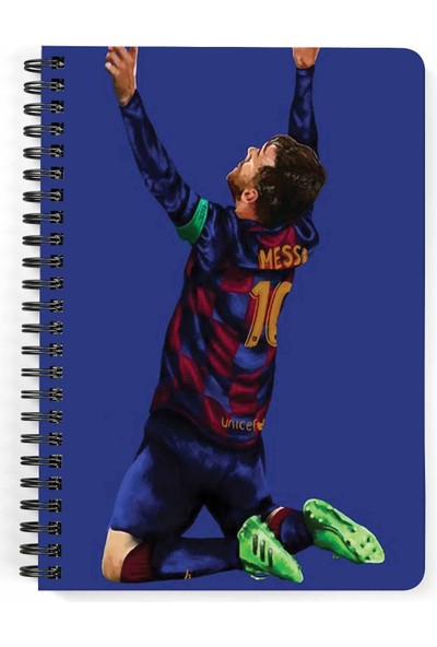 Lionel Messi Baskılı Ahşap Kapaklı Defter 15X20 cm DFT4614