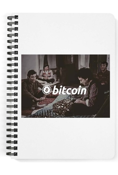 Bitcoin Baskılı Ahşap Kapaklı Defter 15X20 cm DFT6262