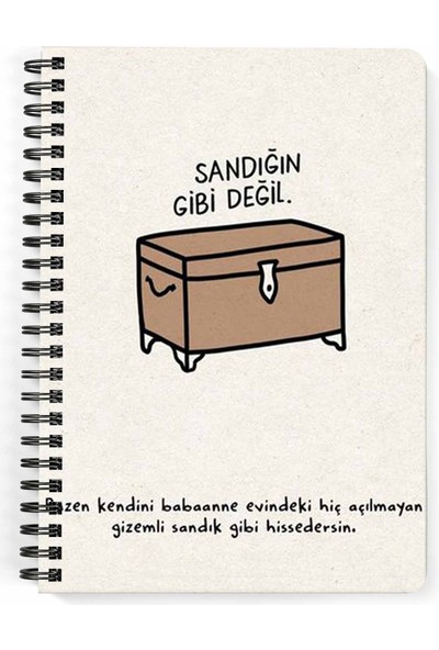 Sandığın Gibi Değil Baskılı Ahşap Kapaklı Defter 15X20 cm DFT4113 Sandığın Gibi Değil Baskılı Ahşap Kapaklı Defter 15X20 cm DFT4113
