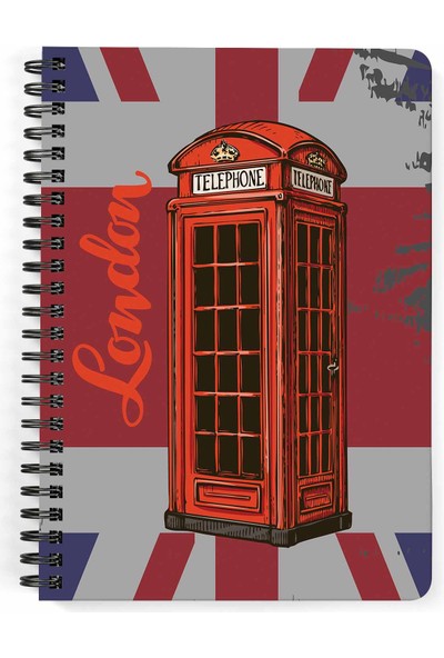 Londra Baskılı Ahşap Kapaklı Defter 15X20 cm DFT4680