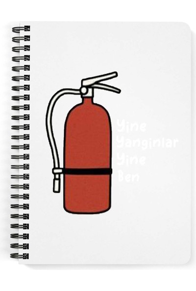 Yine Yangınlar Yine Ben Baskılı Ahşap Kapaklı Defter 15X20 cm DFT5843