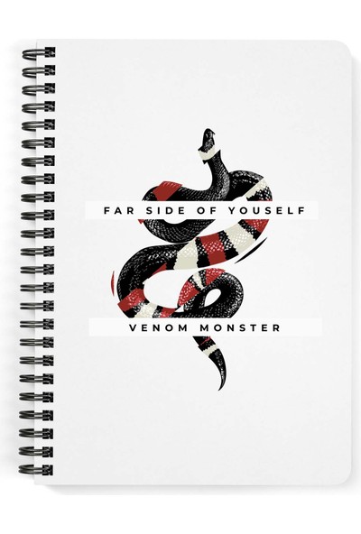 Kara Yılan Baskılı Ahşap Kapaklı Defter 15X20 cm DFT845