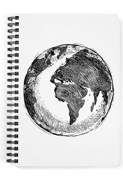 Dünya Baskılı Ahşap Kapaklı Defter 15X20 cm DFT1912