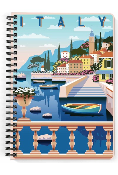 Astak Italya Baskılı Ahşap Kapaklı Defter 15X20 cm DFT5310
