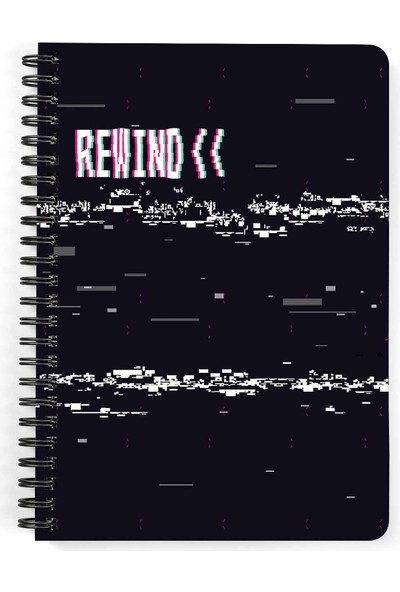 Rewind Baskılı Ahşap Kapaklı Defter 15X20 cm DFT5346 Rewind Baskılı Ahşap Kapaklı Defter 15X20 cm DFT5346