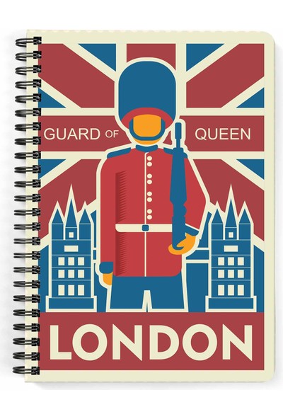 London Baskılı Ahşap Kapaklı Defter 15X20 cm DFT5316