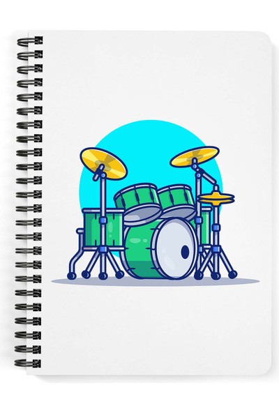 Astak Drum Set Baskılı Ahşap Kapaklı Defter 15X20 cm DFT1641